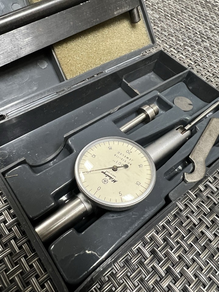 Mitutoyo Dial Test Indicator Bore Gauge Set 513-118 .001” 5/32 & 3/8 ...