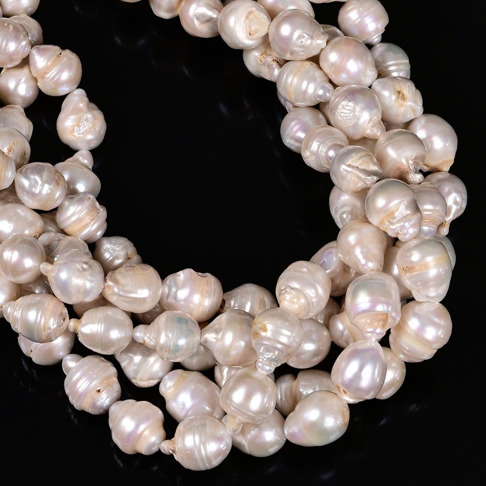 Natural White Fresh Water Pearl Baroque Shape Beads 10-12x12-14mm 16 ...