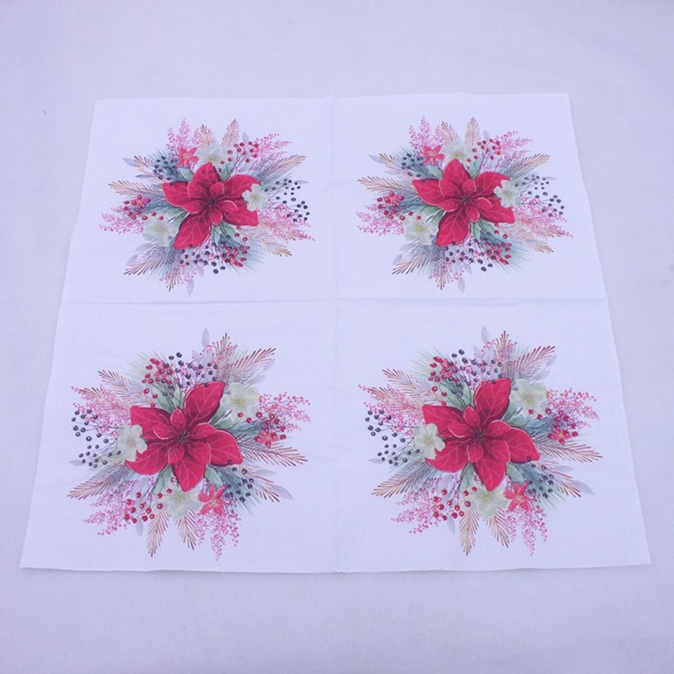 20 Sheets 33x33cm Floral Printing Napkin Disposable Paper Napkins Party ...