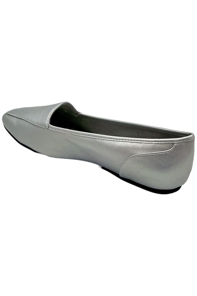 Easy Street Women's Thrill Square Toe Flats Silver | eBay