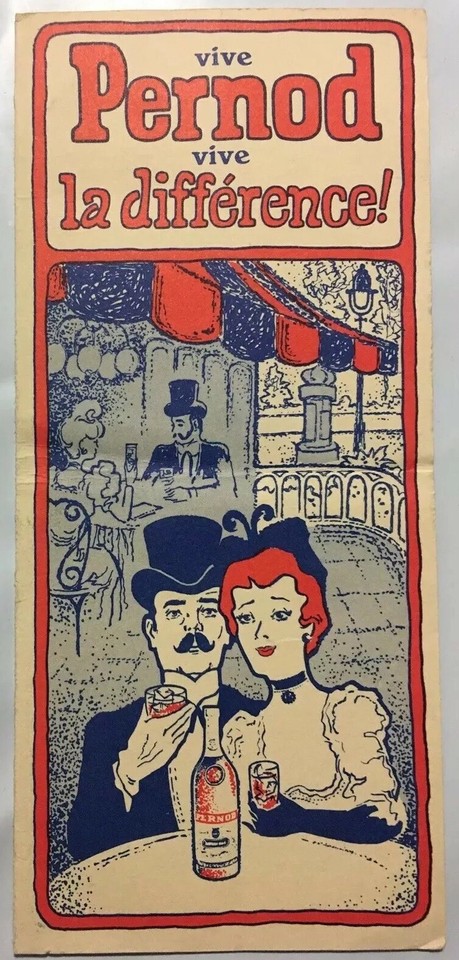 Pernod French Aperitif Drink Beverage Brochure Ad Card Julius Wile NY ...