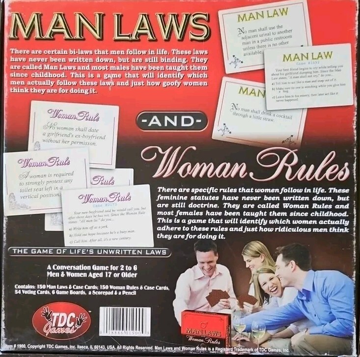 Man Laws And Woman Rules A Game Of Life's Unwritten Laws - Complete ...