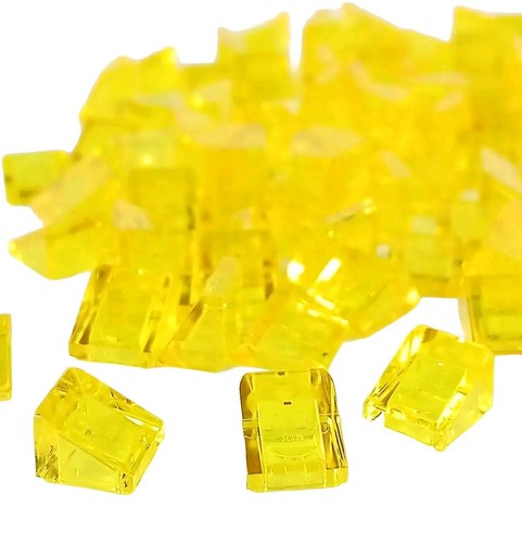 100 Pieces LEGO® Trans-Yellow Slope 30 degree 1x1x2/3 Cheese Slope ...