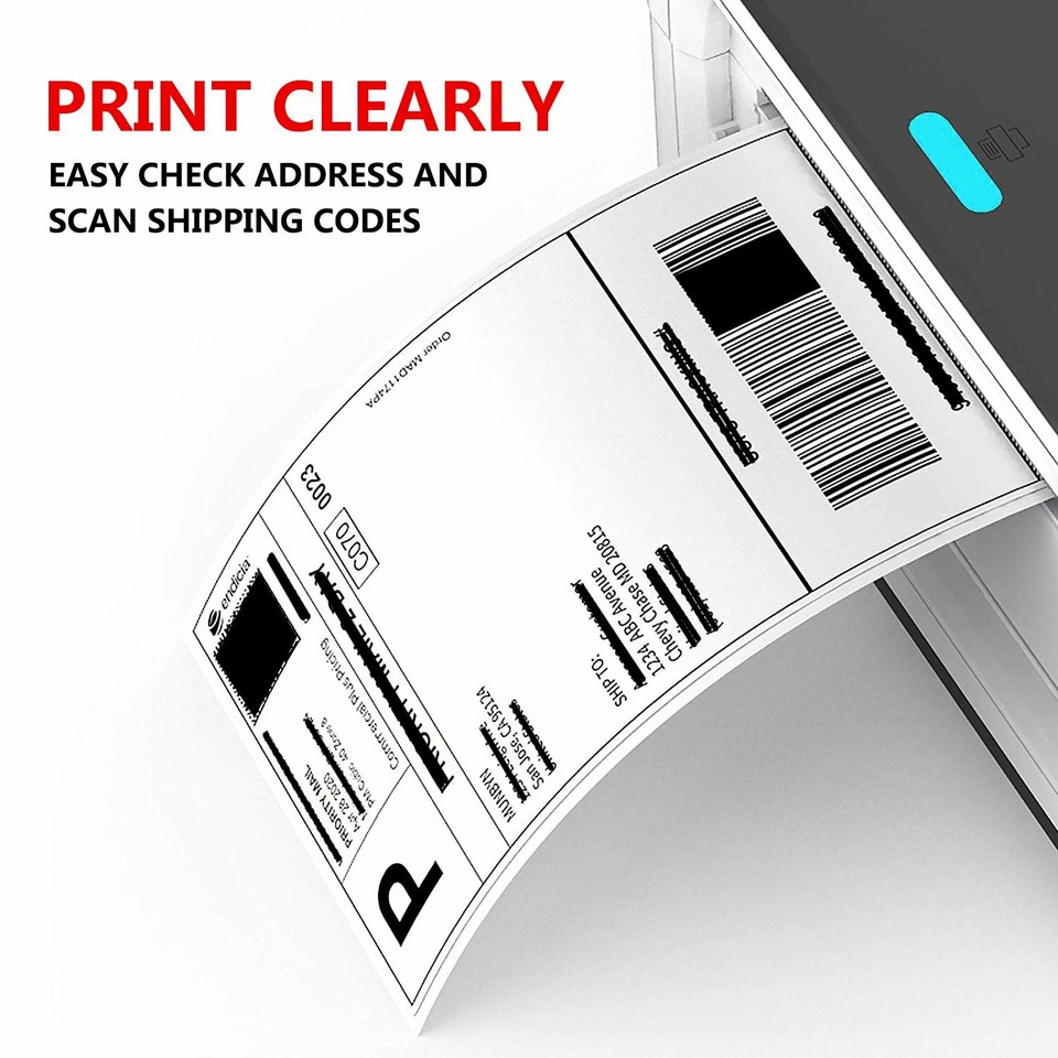500 4"x6"Fanfold Direct Thermal Shipping Labels for Zebra BEEPRT Rollo ...