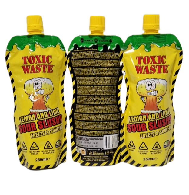 Toxic Waste Lemon & Lime Sour Slush Freeze & Squeeze Intense Flavor ...