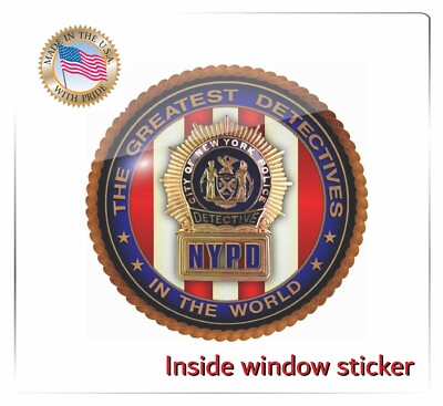 NYPD STICKER INSIDE WINDOW THE GREATEST DETECTIVE MOUNT DECAL CAR MADE ...