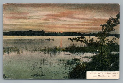 Turkey Foot Lake Sunset MASSILLON Ohio~Stark County OH Antique PCK ...