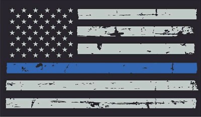 Thin Blue Line Support Police USA Flag Vinyl Sticker Decal | eBay