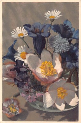 1944 Swiss Postcard of Arrangement of Spring Flowers - No. 1598 | eBay