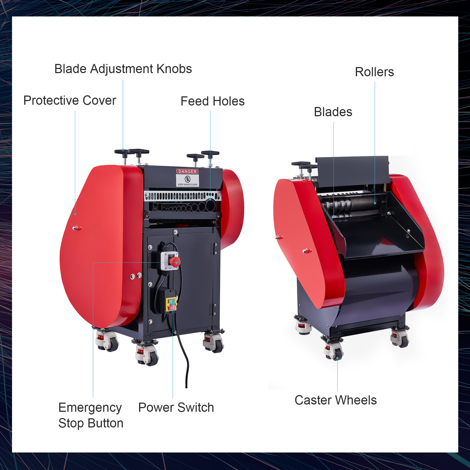 CREWORKS 3HP AUTOMATIC Copper Wire Stripping Machine Powered Cable Wire ...