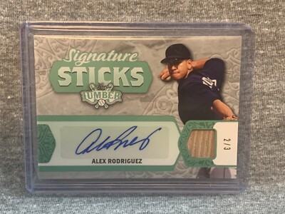 Alex Rodriguez 2022 Leaf Lumber Emerald Signature Sticks Auto Bat 2/3 ...