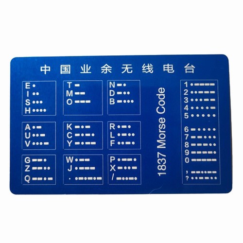 Reflective Blue CW Code Card for Learning For Morse Code Radio 8 6x5 4 ...