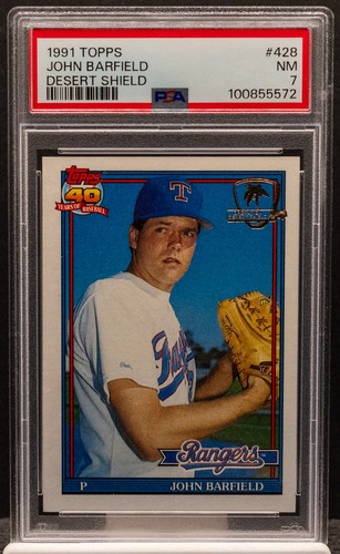 100855572 John Barfield 1991 Topps #428 Desert Shield RC Rookie PSA 7 ...