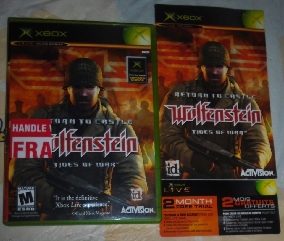 Xbox OG Return to Castle Wolfenstein Tides of War wArtwork+Manual ...