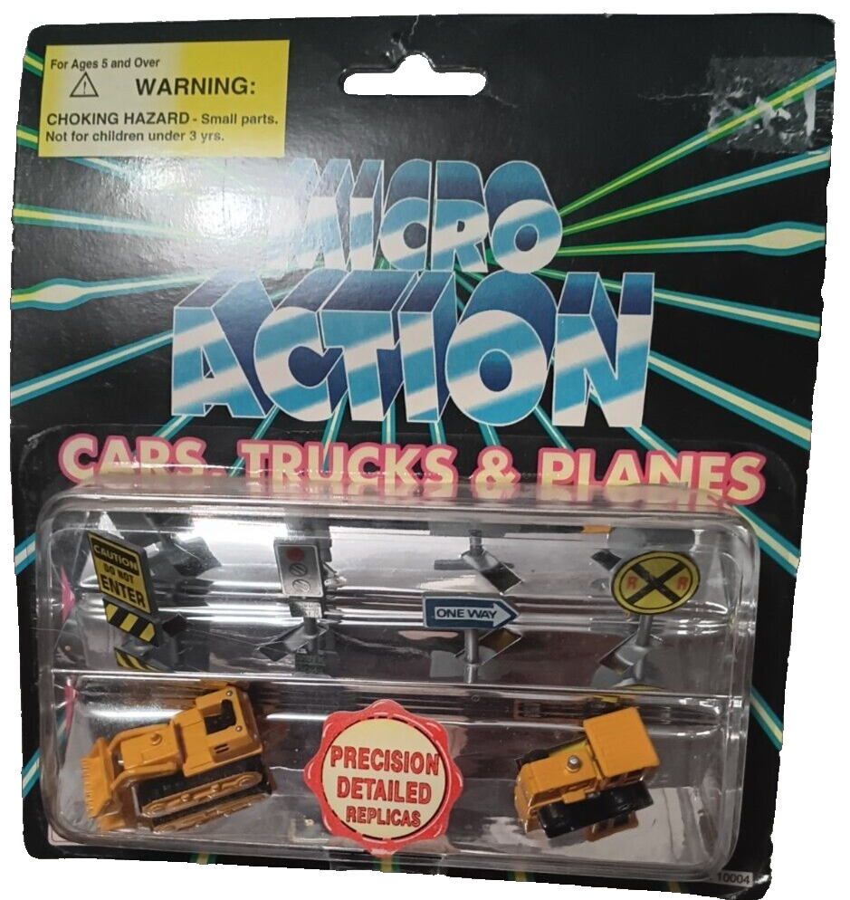 MICRO ACTION PRECISION DETAILED REPLICAS 2 Machines & 4 road signs ...