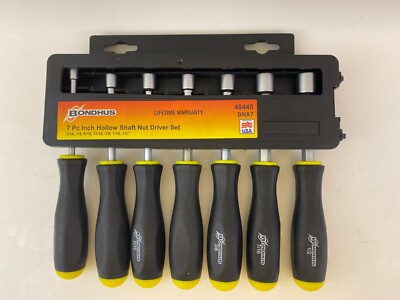 Bondhus 7pc Hollow Shaft SAE Nut Driver Set Standard Inch MADE IN USA ...