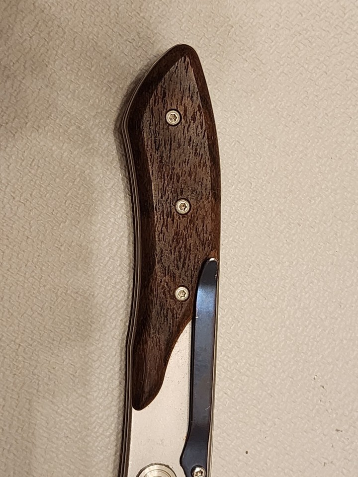 Maserin M273 - 80mm Stainless Steel Trigger Line Knife (Dark Wood ...