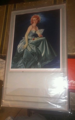 Rare Edward Runci 1951 Pin-Up Calendar Print Radiant Redhead Buxom ...