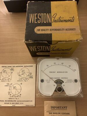 Weston Instruments Model 1331 Percent Modulation Meter New In Box Borg ...
