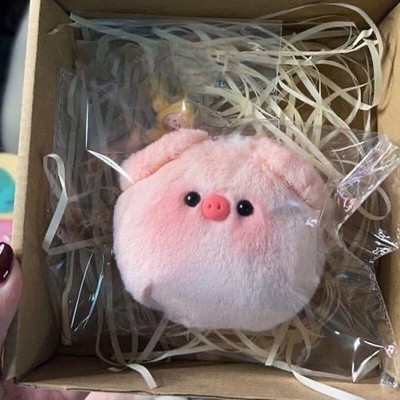 Squeak Cute Pearl Pig With Sunglasses Plush Doll Keychain Creative ...