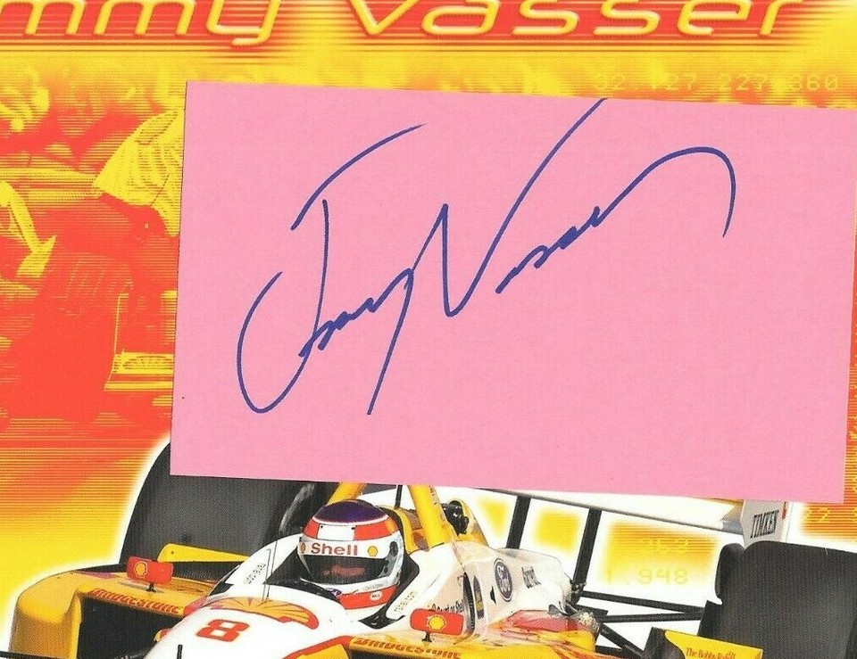 Jimmy Vasser SIGNED / Autographed Ind card with hero card Indy | eBay