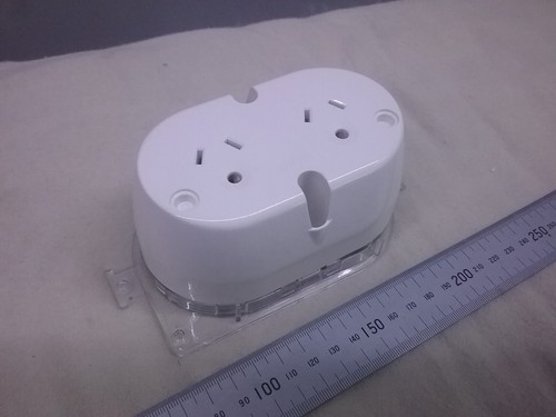 Clipsal Double Powerpoint Wall Socket w/ Round Earth Pin & Two Plugs ...
