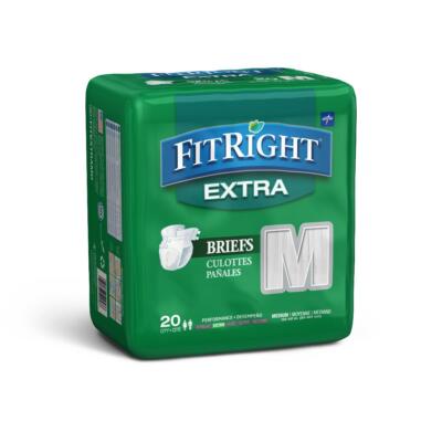 FitRight Extra Cloth-Like Adult Incontinence Briefs, Size M - Qty 80 ...