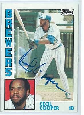 Cecil Cooper signed 1984 Topps baseball Milwaukee Brewers autograph ...