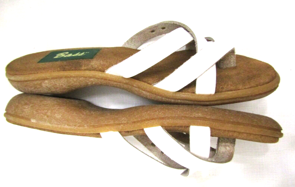 VTG GH Bass Co Sunjuns Strappy Flat Sandals LEATHER WHITE SHARON SZ: 5M ...