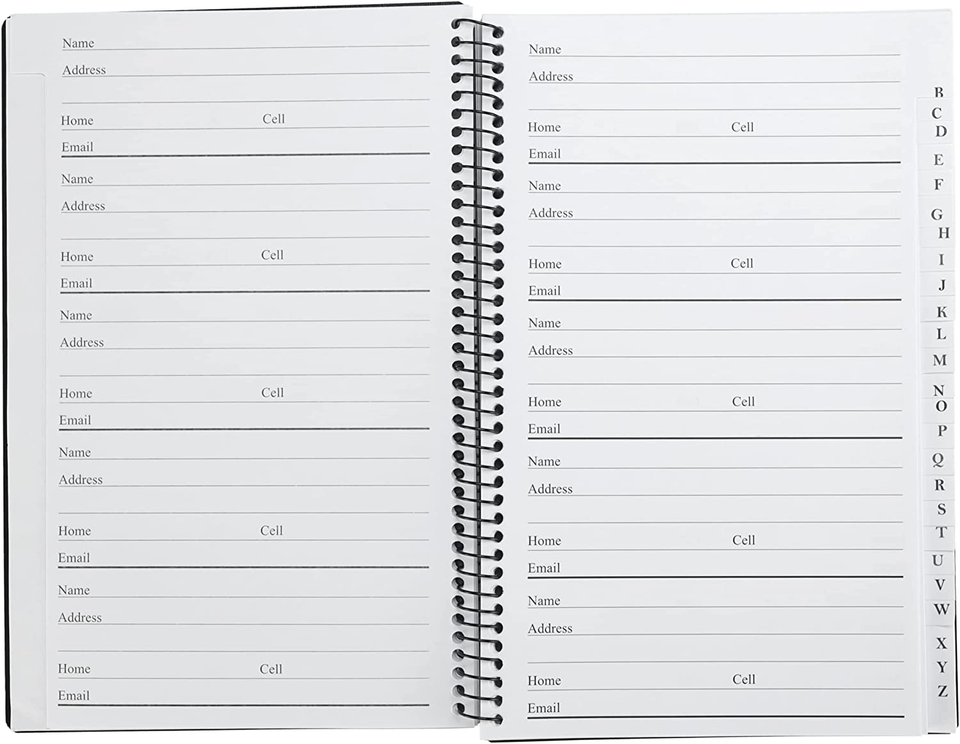 " Spiral-Bound Address and Telephone Book with Plastic Cover Black" | eBay