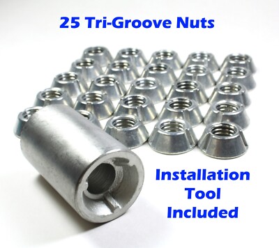 25pcs 1/2-13 Tri-Groove Tamper Proof Security Nuts with One ...
