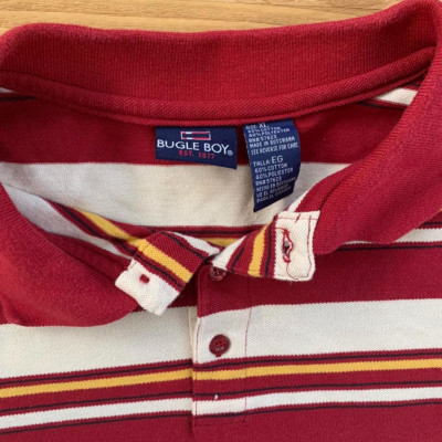 CLASSIC Bugle Boy Polo Horizontal stripes and 3 Button close Size XL | eBay