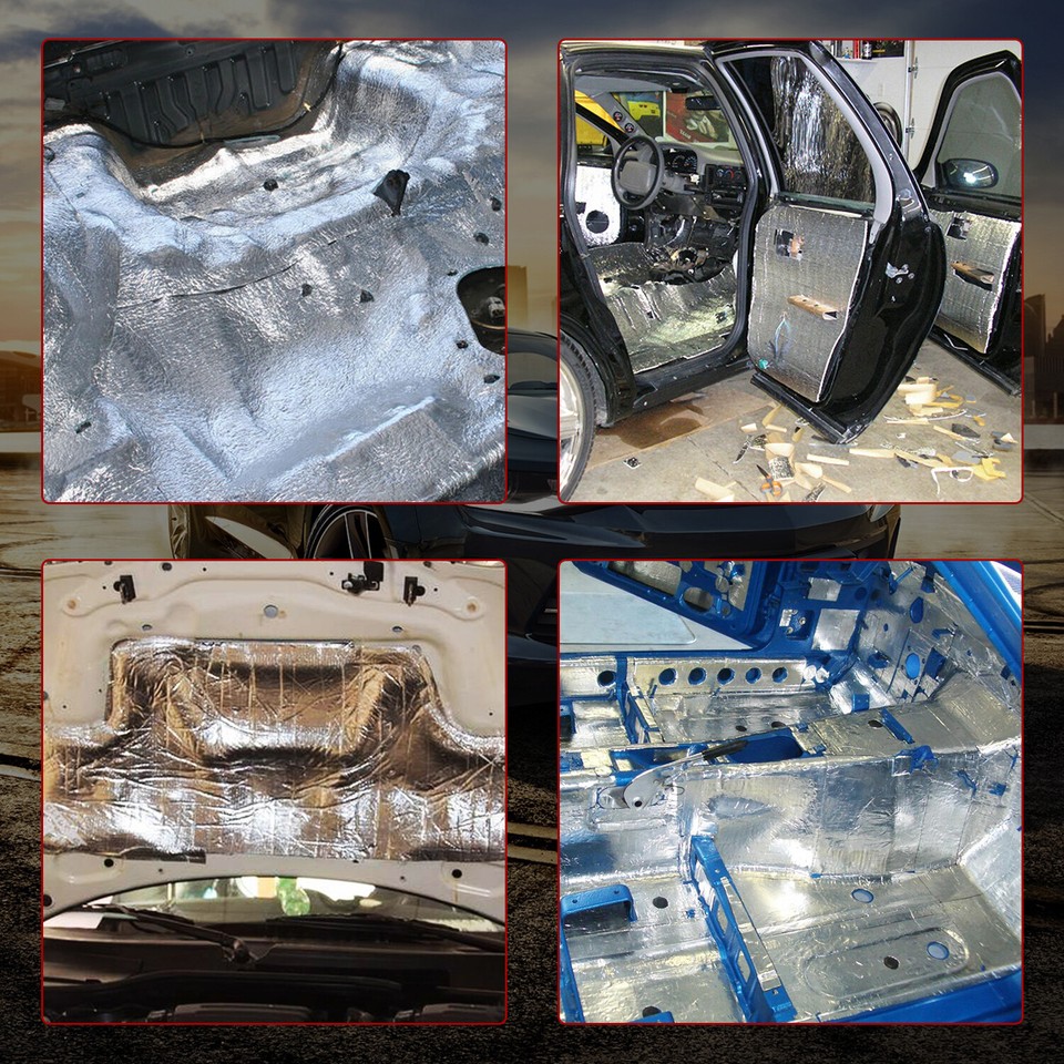 Sound Deadener Heat Shield For Car Firewall Hood Floor Insulation Mat ...