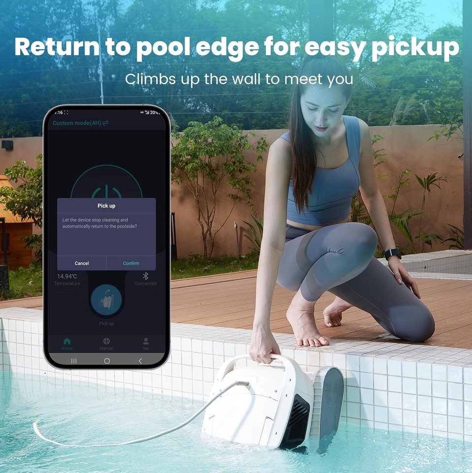Poolmate Hydro 4 Robotic Pool Vacuum Cleaner,Wall Climbing App Control Dual Turb | eBay