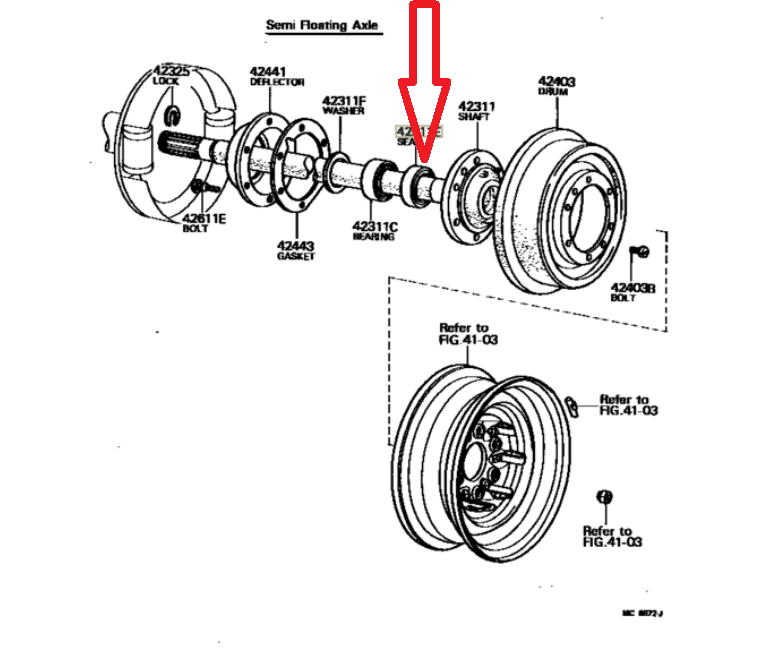 TOYOTA LAND CRUISER FJ40 FJ42 FJ43 FJ45 FJ55 HJ45 REAR AXLE SHAFT OUTER ...