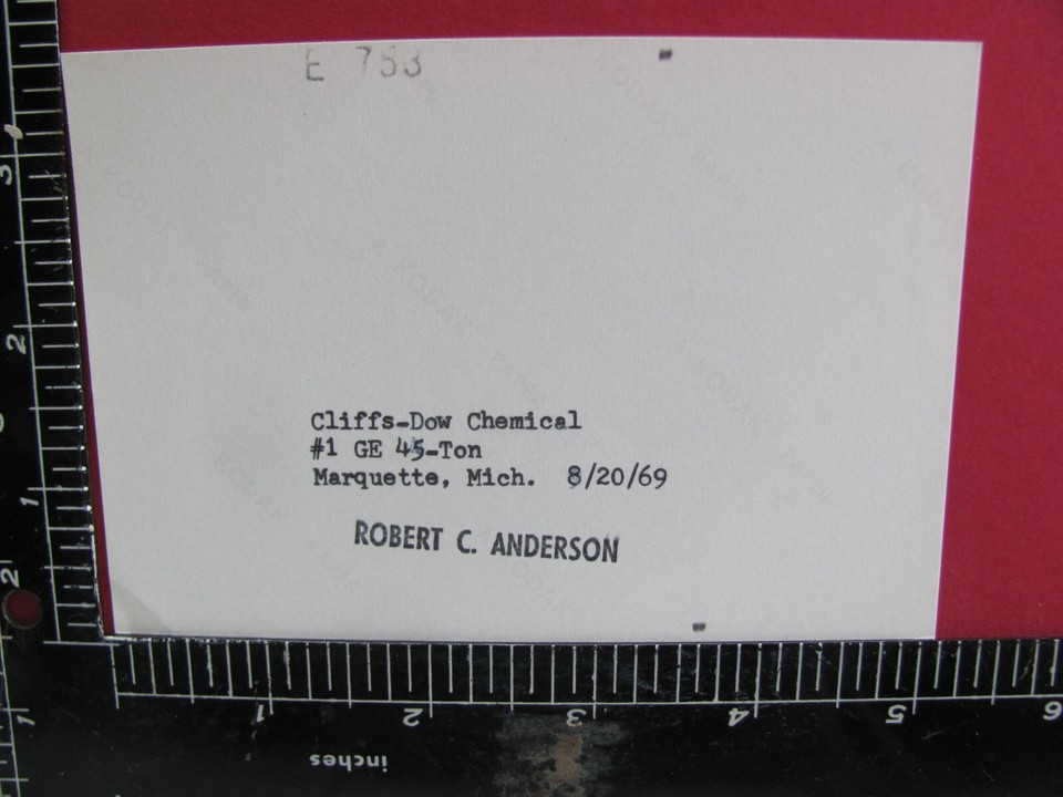 CLIFF DOW CHEMICAL CO RAILROAD DIESEL LOCOMOTIVE #1 PHOTO MARQUETTE ...