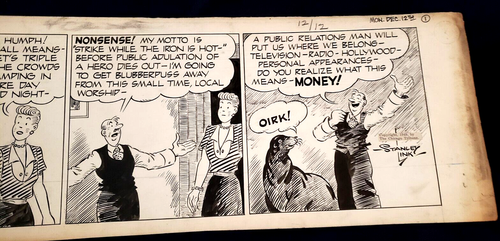 1949 Stanley Link THE DAILYS Original Comic Art Panel,Tiny Tim/Ching ...