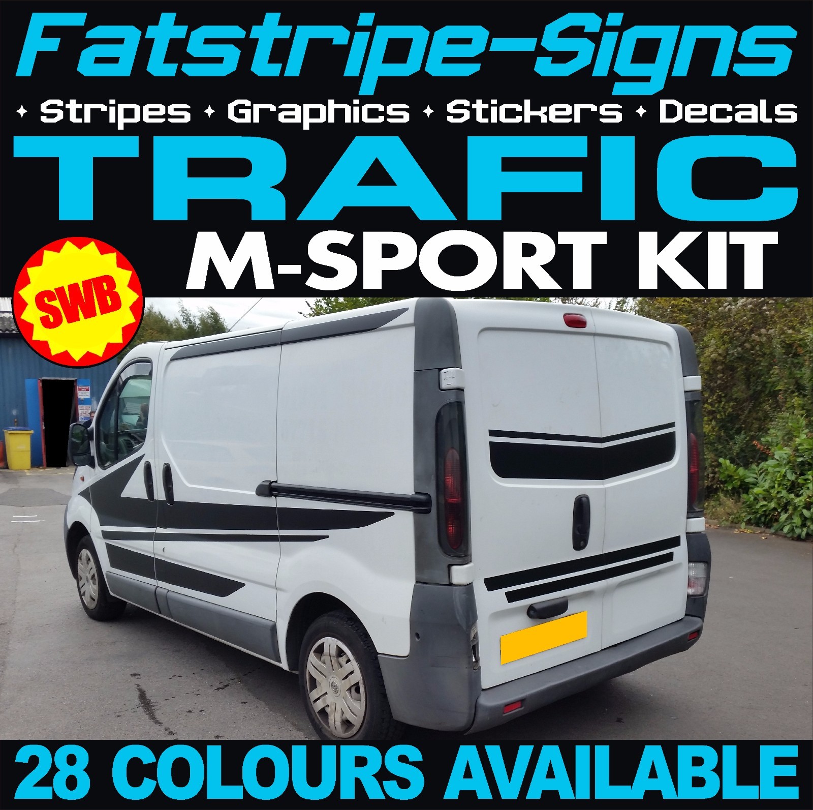 to fit RENAULT TRAFIC SWB GRAPHICS STICKERS DECALS STRIPES M SPORT VAN ...