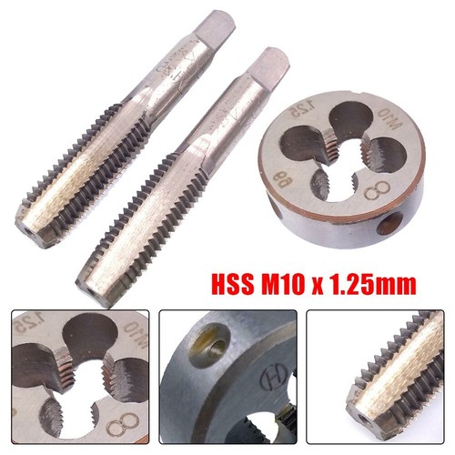 Metric Thread Cutting Tool Kit HSS M10 x 125mm Taper and Plug Tap with ...