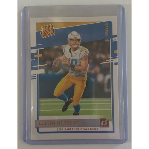 Justin Herbert 2020 Panini Donruss Rated Rookie Canvas Rookie Card 303 ...