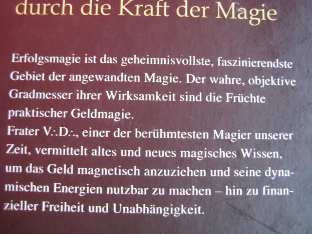 Frater V. D. Geldmagie Reichtum anhäufen Tipps Finanzen Energie ...
