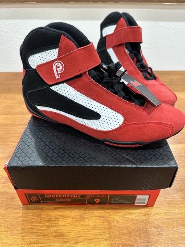 Piloti Competizione FIA SFI Racing Shoes Red White Black US 9 | eBay