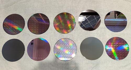 10 PC Lot IC Chip Semiconductor Silicon 200mm 8" Wafers Lithography ...