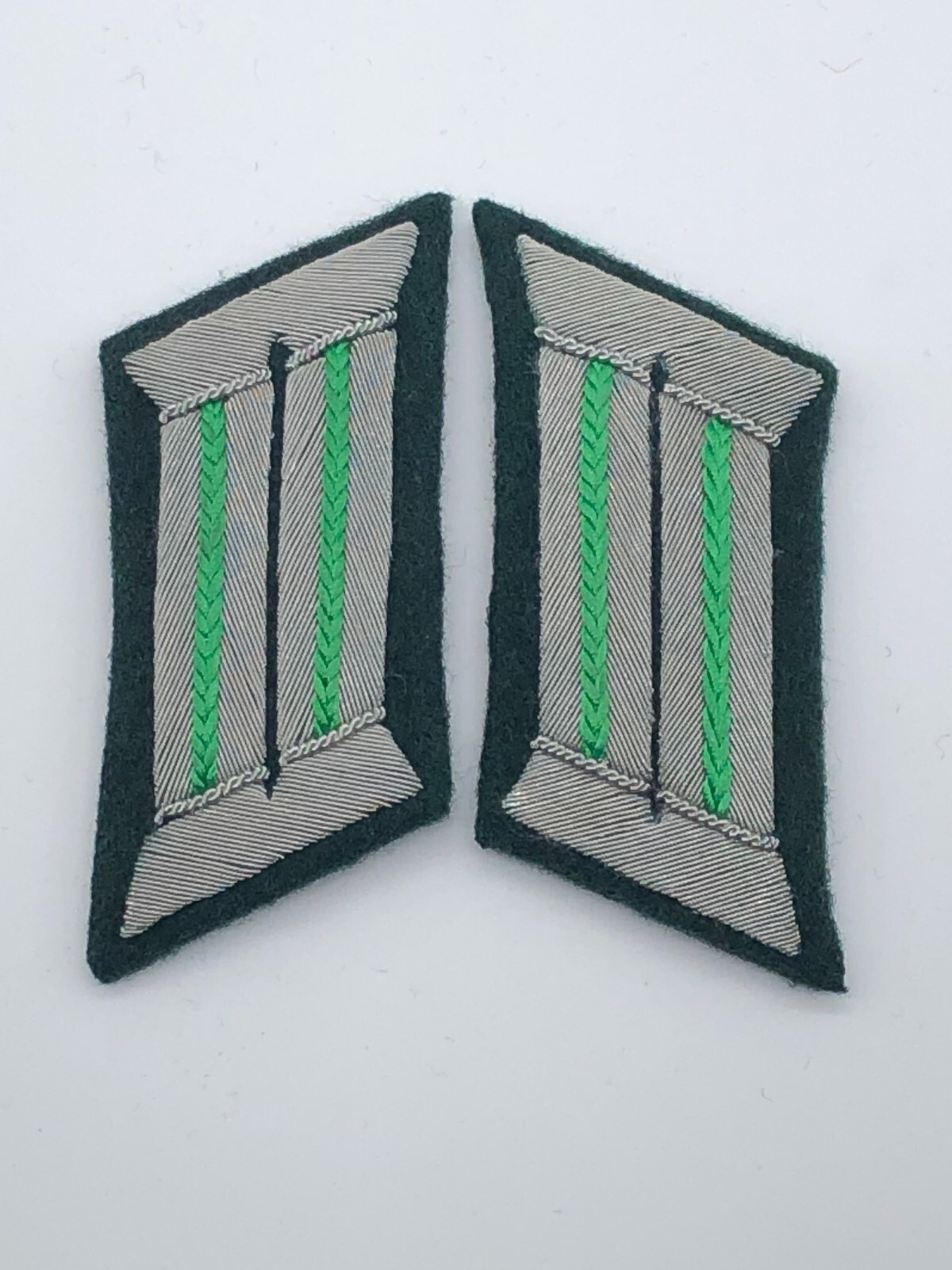 German Army Officer Collar Tabs Mech Inf (Green) - WW2 Repro Insignia ...