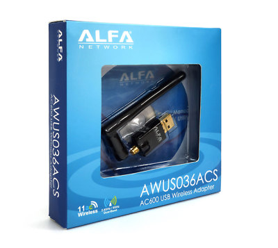 Alfa AWUS036ACS 802.11ac high speed dual band Wi-Fi USB Adapter 2.4/5 ...