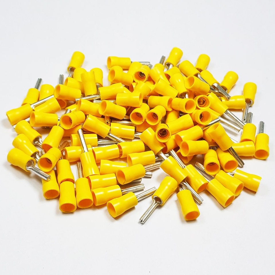 Insulated Straight Pin Terminal Connector Terminals Crimp Electrical ...