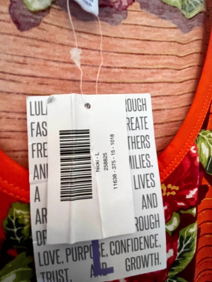 LULAROE NICKI Women's Coral Floral Pattern Sleeveless A Line Swing ...