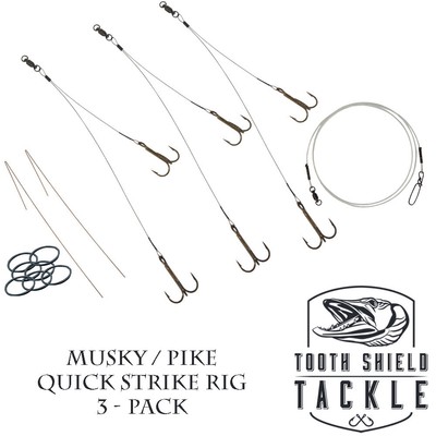 3 Pack Musky Quick Strike Sucker Harness Rig Muskie Sucker 135 lb. | eBay