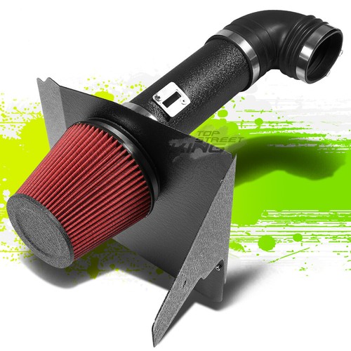 FOR 10-15 CAMARO 6.2L V8 WRINKLE COATED FINISH AIR INTAKE PIPE + HEAT ...