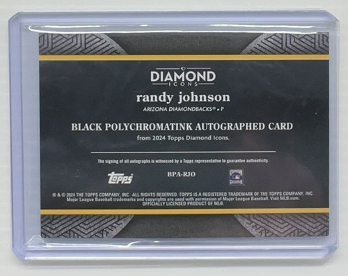 2024 Diamond Icons Randy Johnson Green Black Polychromatink Gold ink ...